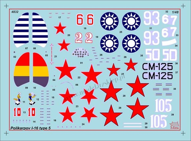 Zvezda 4832 - Polikarpov I-16 Type V Soviet Fighter